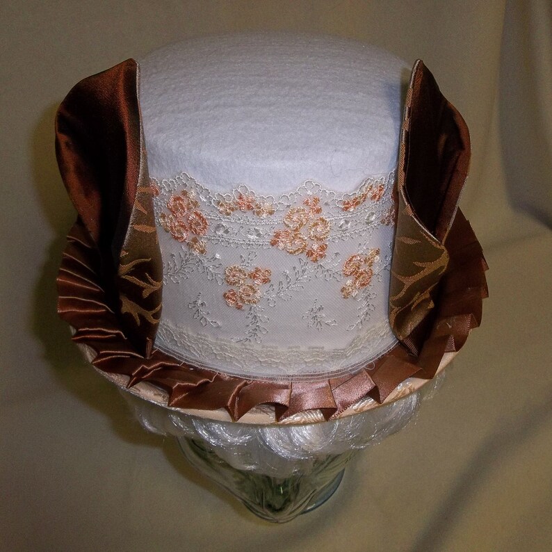 Top Hat With Ears White Peach and Copper - Etsy