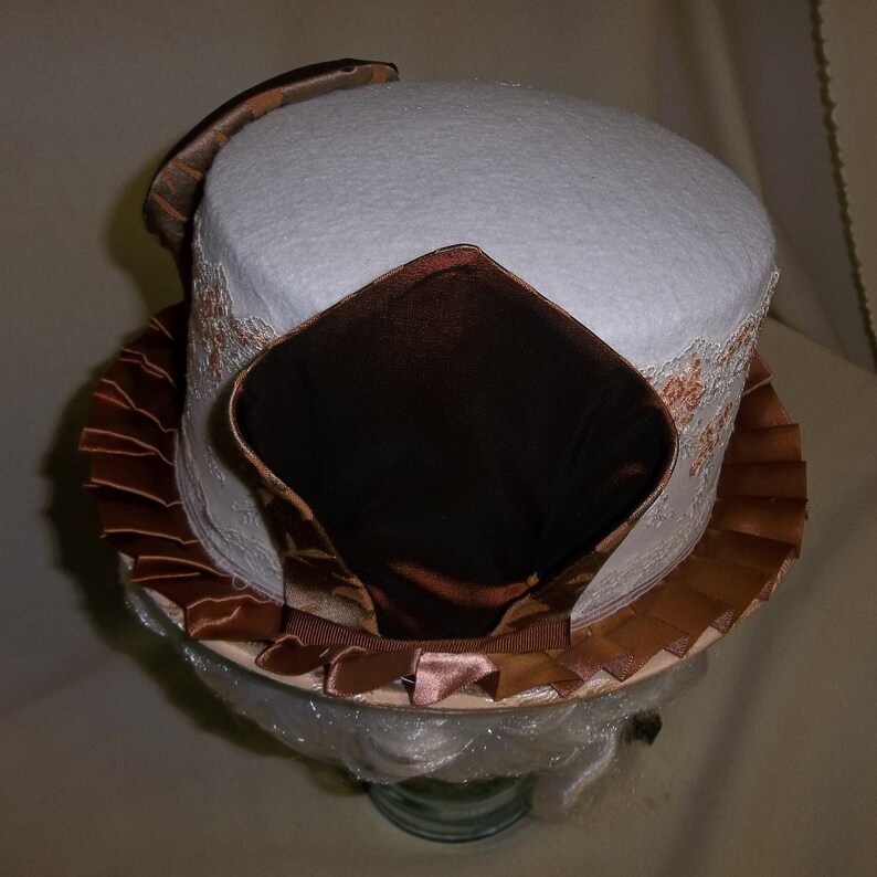 Top Hat With Ears White Peach and Copper - Etsy