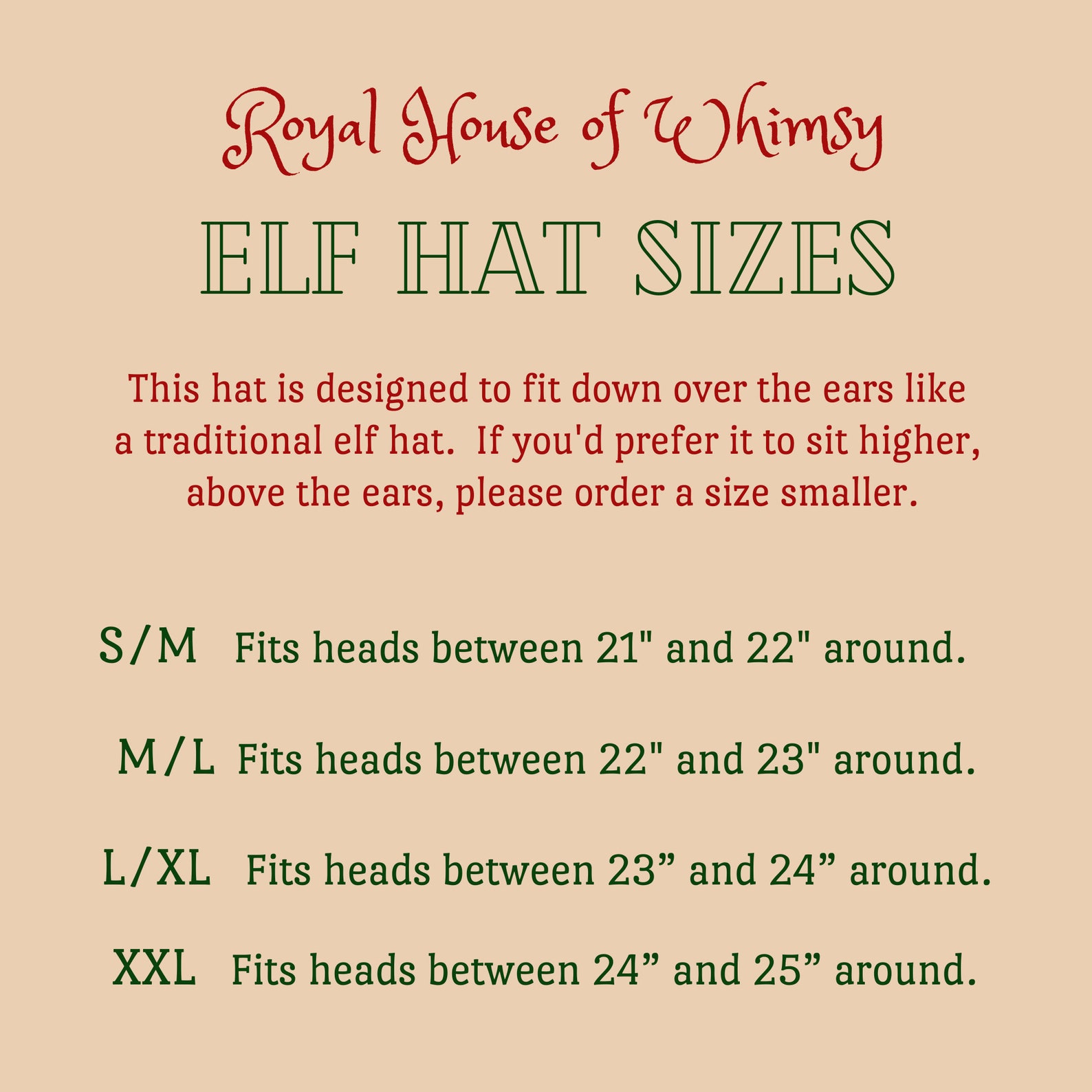 Persimmon Red/olive Green Elf Hat - Etsy