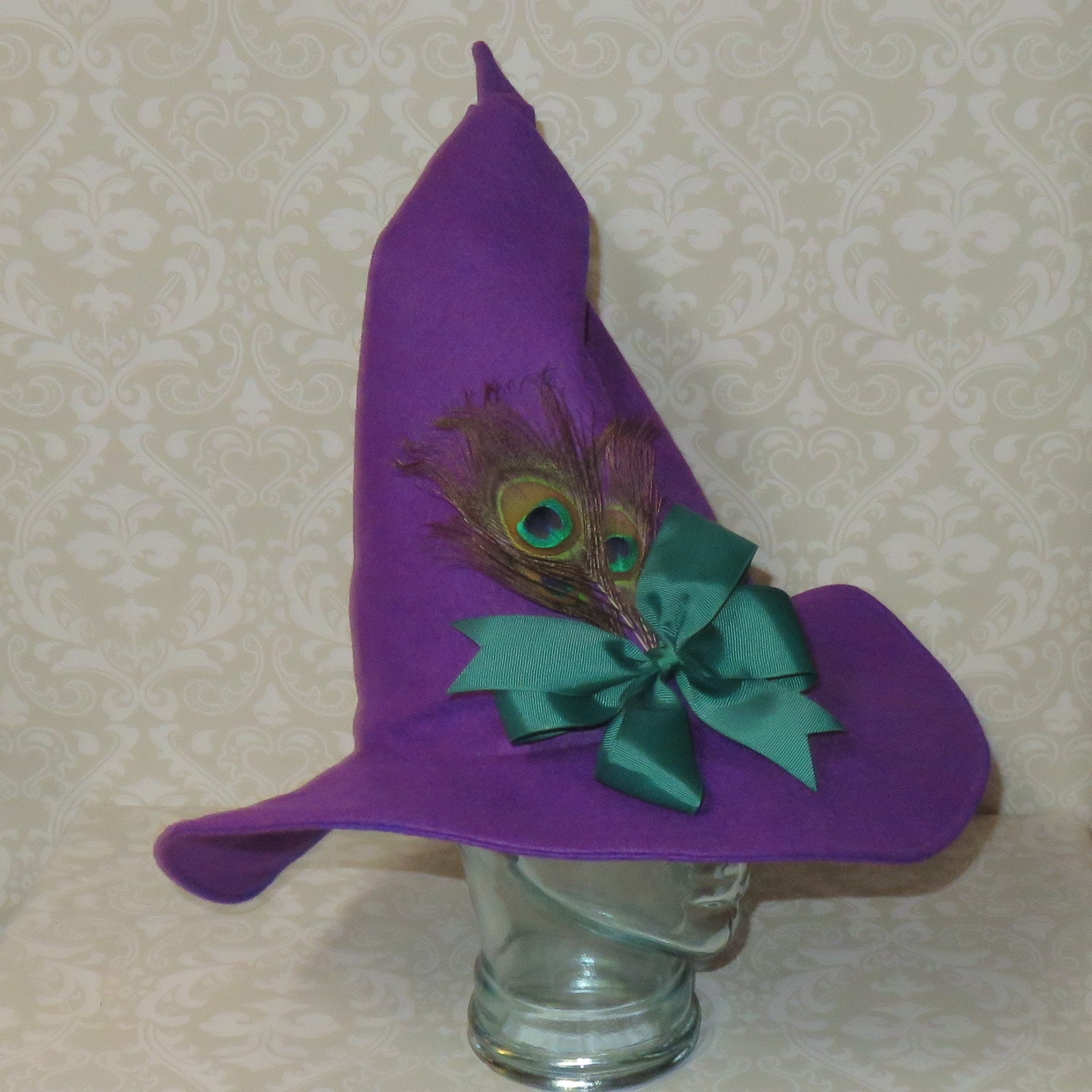Violet Purple Witch Hat Felt Witch Hat with Violet Flowers or - Etsy Polska