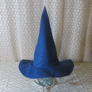 Blue Starry Wizard/witch Hat- Denim Blue Wool Felt Hat With Wool Stars ...