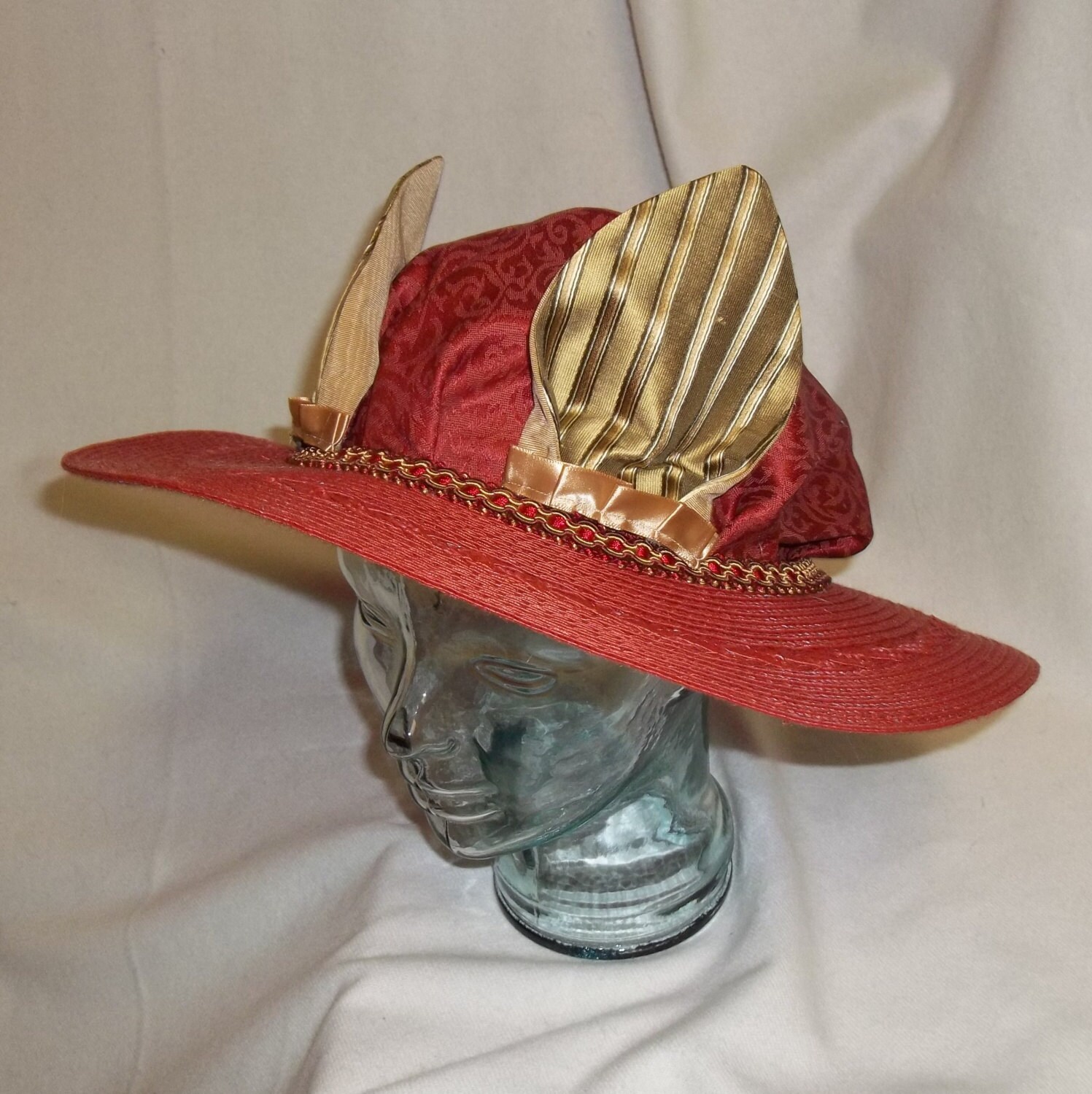 Red Picture Hat with Animal Ears | Etsy