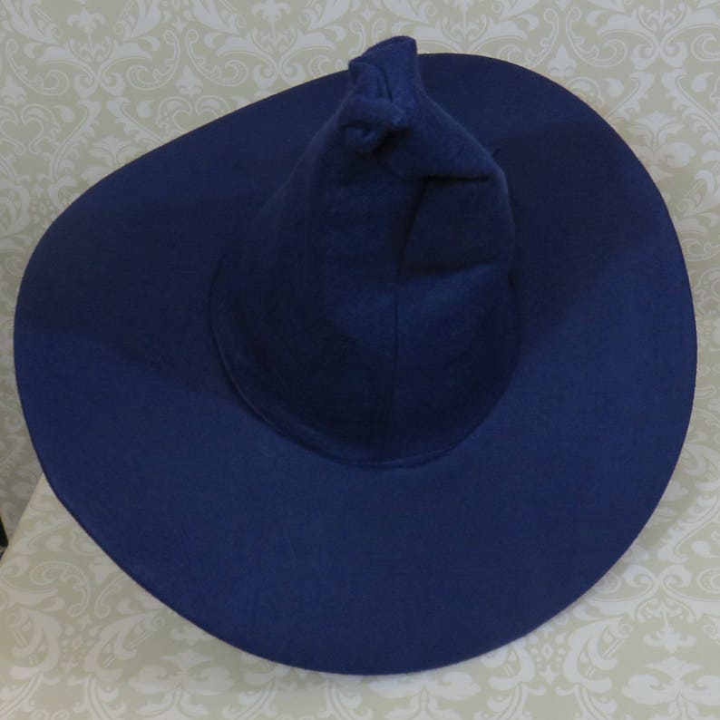 Blue Witch Hat Wool Felt Hat With Bow or Feathers - Etsy Australia