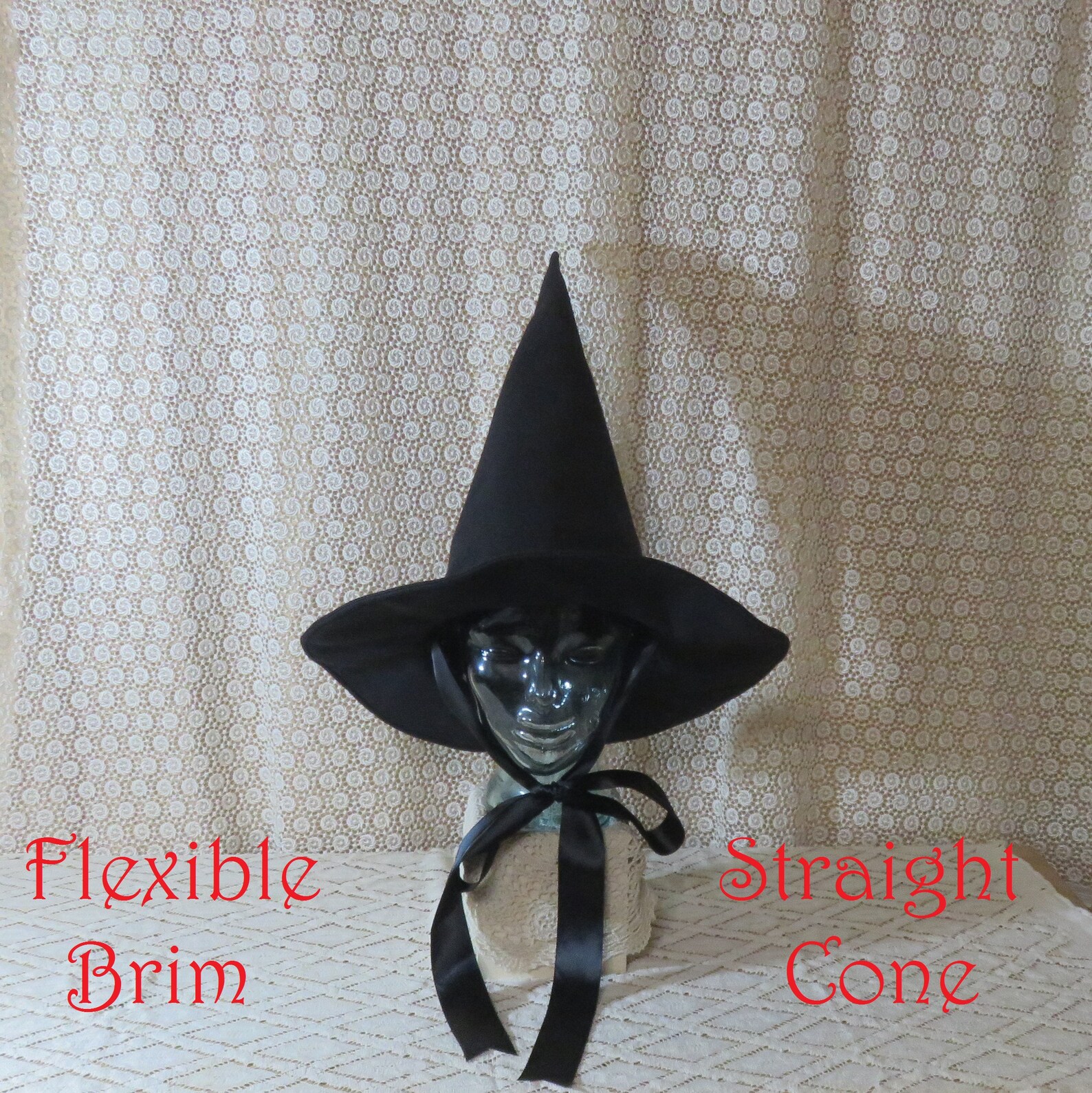 Practical Witch Hat Black Wool Felt Hat With Satin Ribbon - Etsy