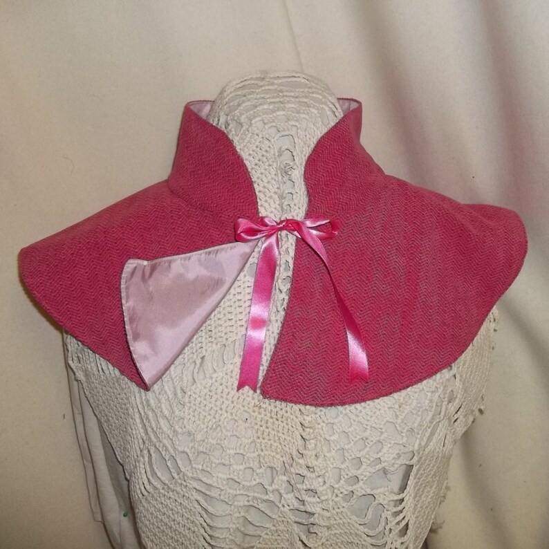 Hot Pink Brocade Capelet- Costume Collar Cape - Etsy