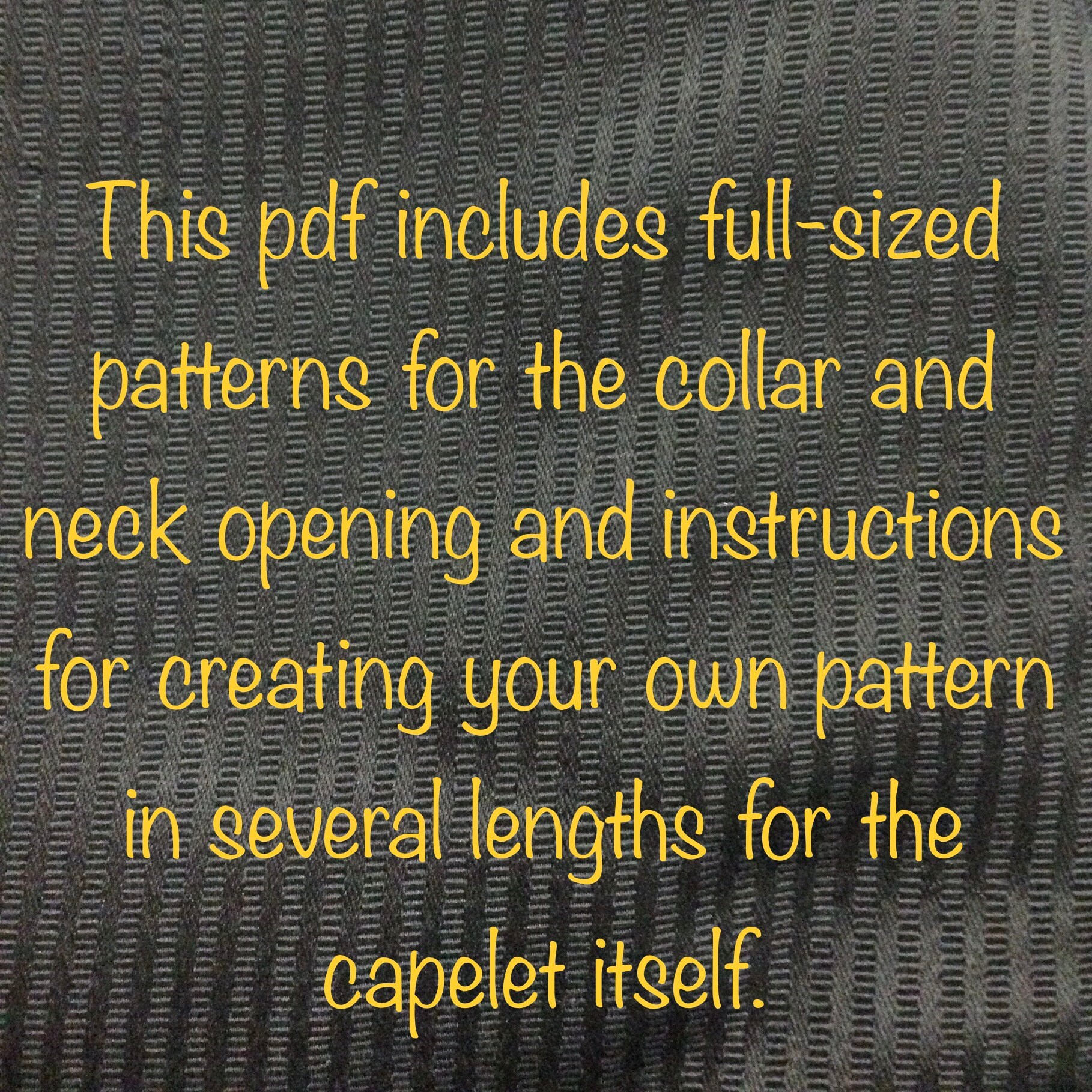 Capelet Pattern Tutorial PDF Cape Epattern - Etsy