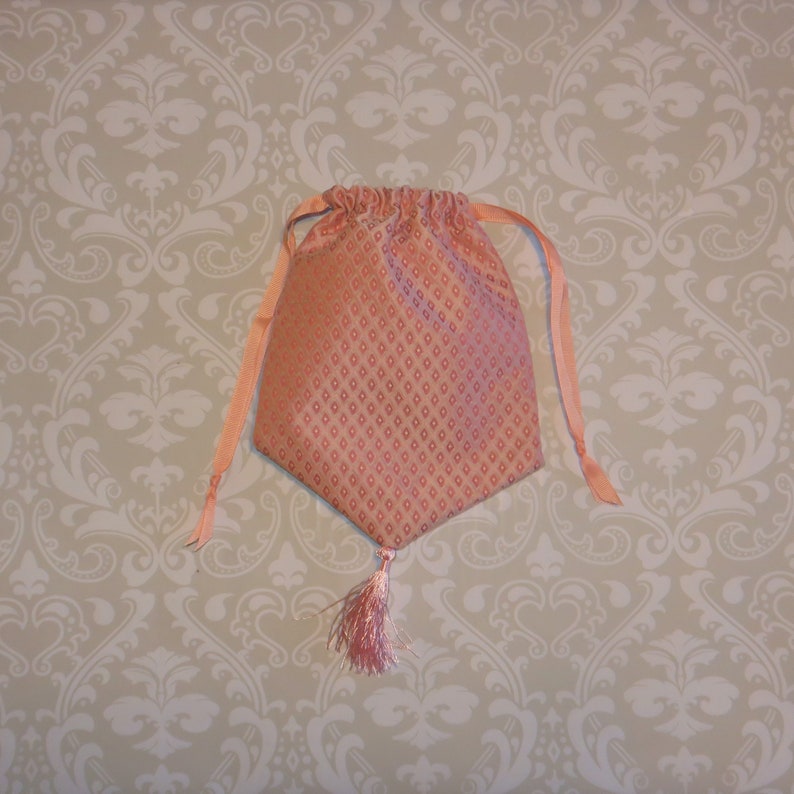 Reticule Kit- Peach and Ivory Striped Regency Purse - Etsy