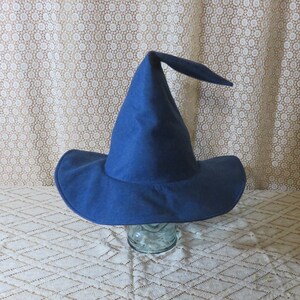 Blue Starry Wizard/witch Hat- Denim Blue Wool Felt Hat With Wool Stars ...