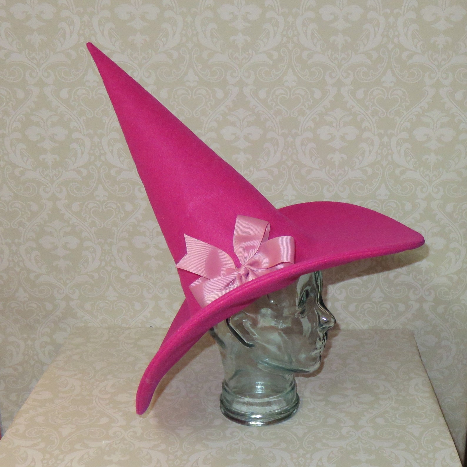 Dark Pink Wool Felt Witch Hat - Etsy