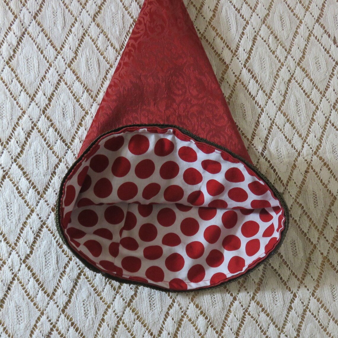 Persimmon Red/olive Green Elf Hat - Etsy