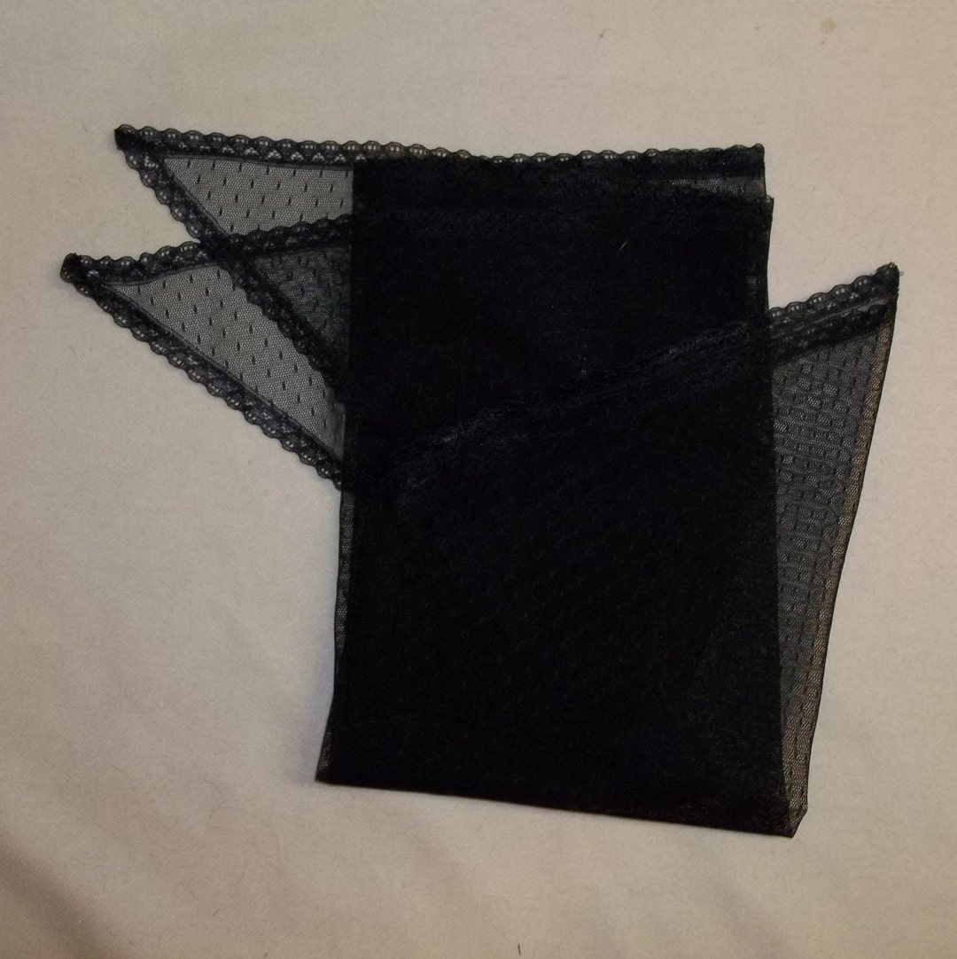 Black Fichu- Point D'esprit Lace Shawl - Etsy