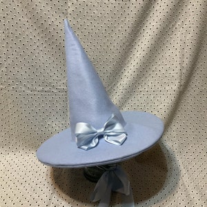 Powder Blue Practical Witch Hat- Light Blue Wool Felt Hat With Satin ...