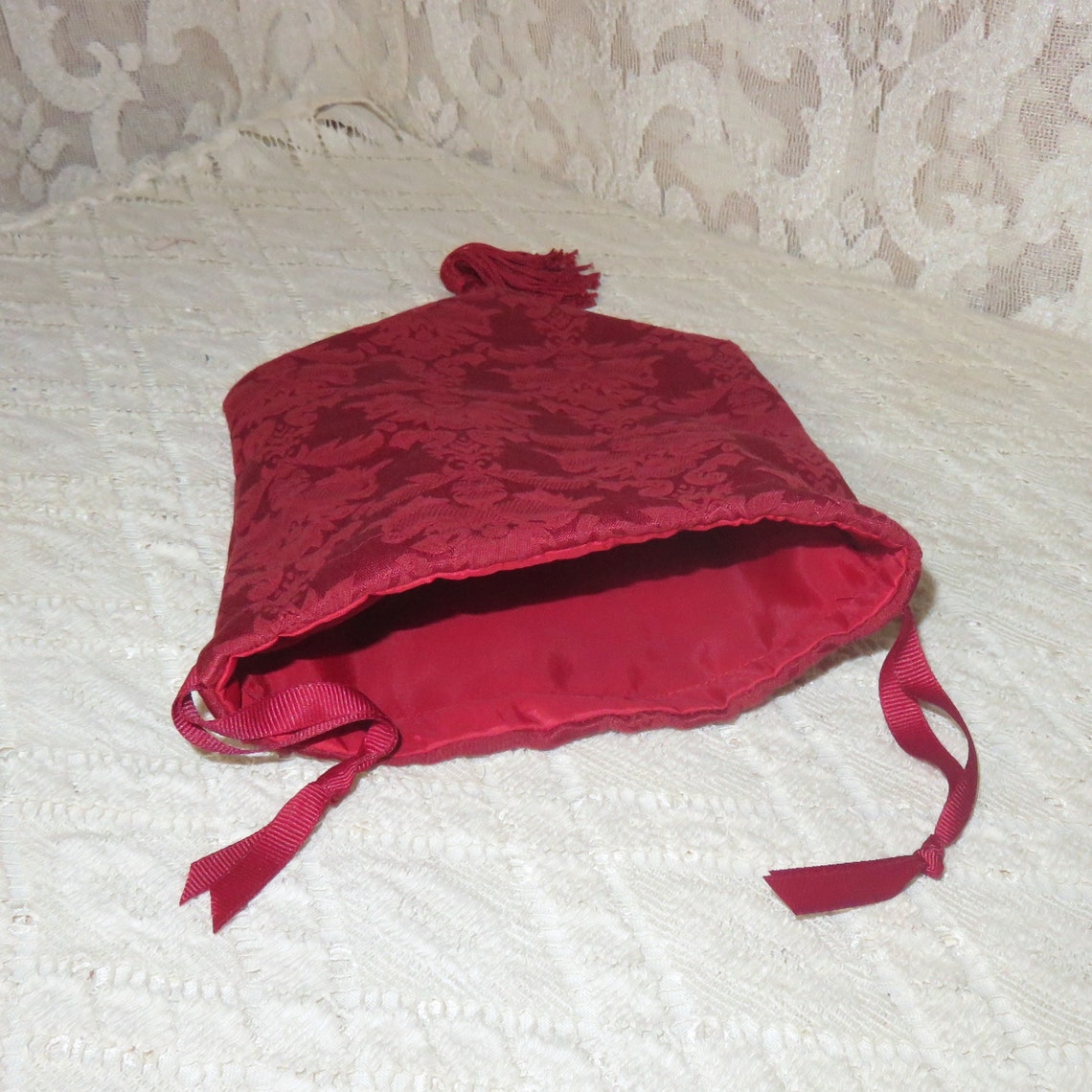 Scarlet Stovepipe Bonnet and Reticule- Regency, Georgian, Jane Austen ...