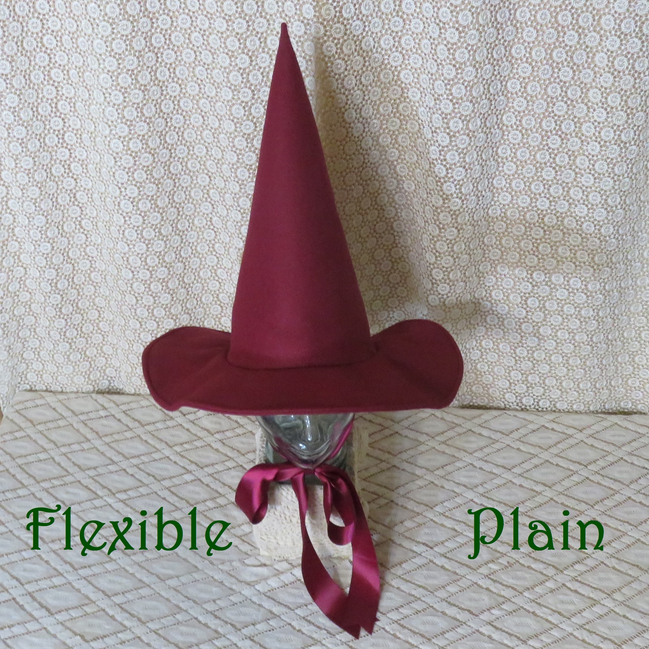 Rose Red Witch Hat Scarlet Wool Felt Hat With Satin Ribbon | Etsy