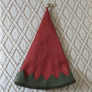 Persimmon Red/olive Green Elf Hat - Etsy
