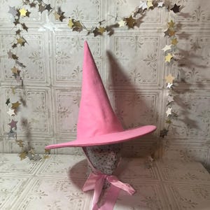 Light Pink Practical Witch Hat- Pink Wool Felt Hat With Satin Ribbon ...