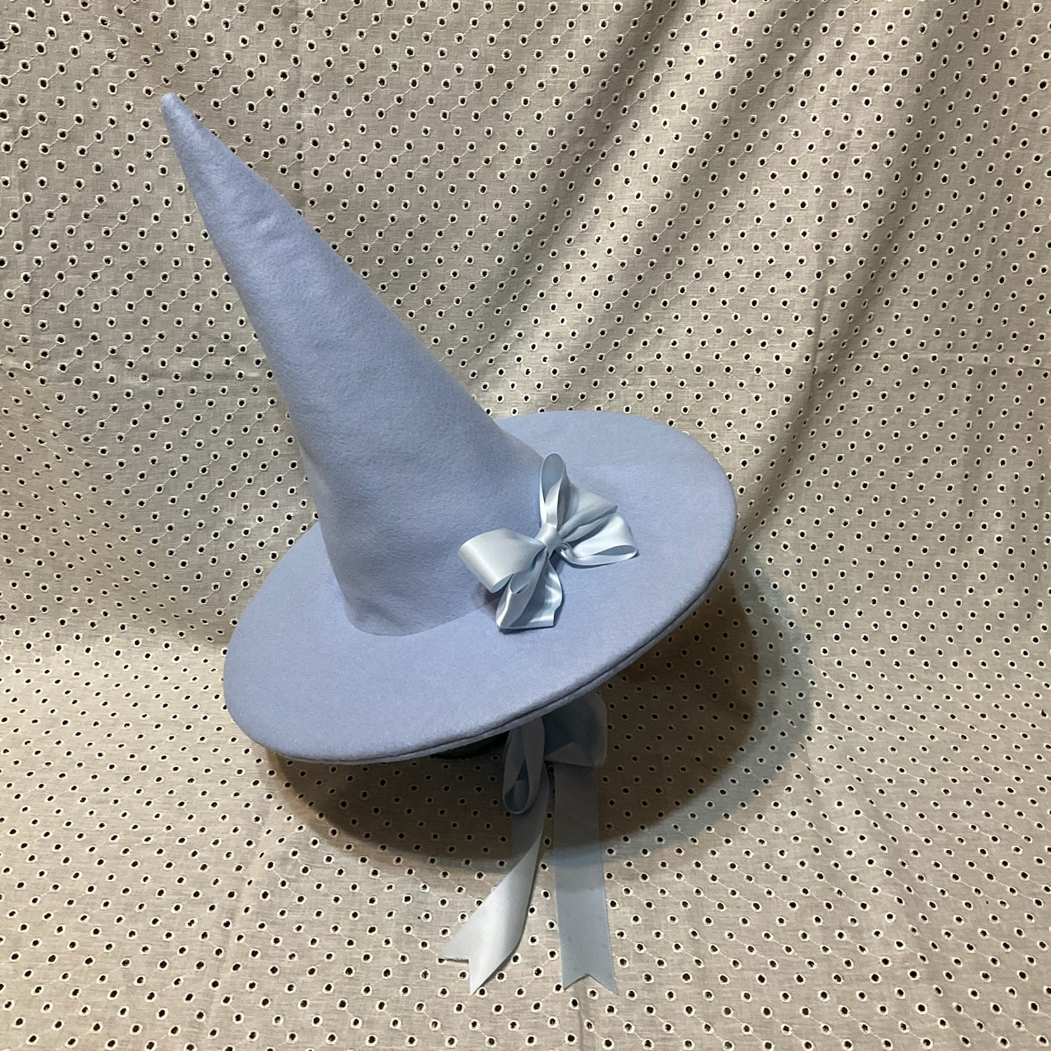 Powder Blue Practical Witch Hat- Light Blue Wool Felt Hat With Satin ...