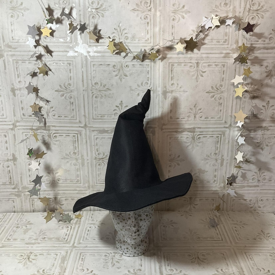 Everyday Black Wizard/witch Hat- Crooked Top - Etsy