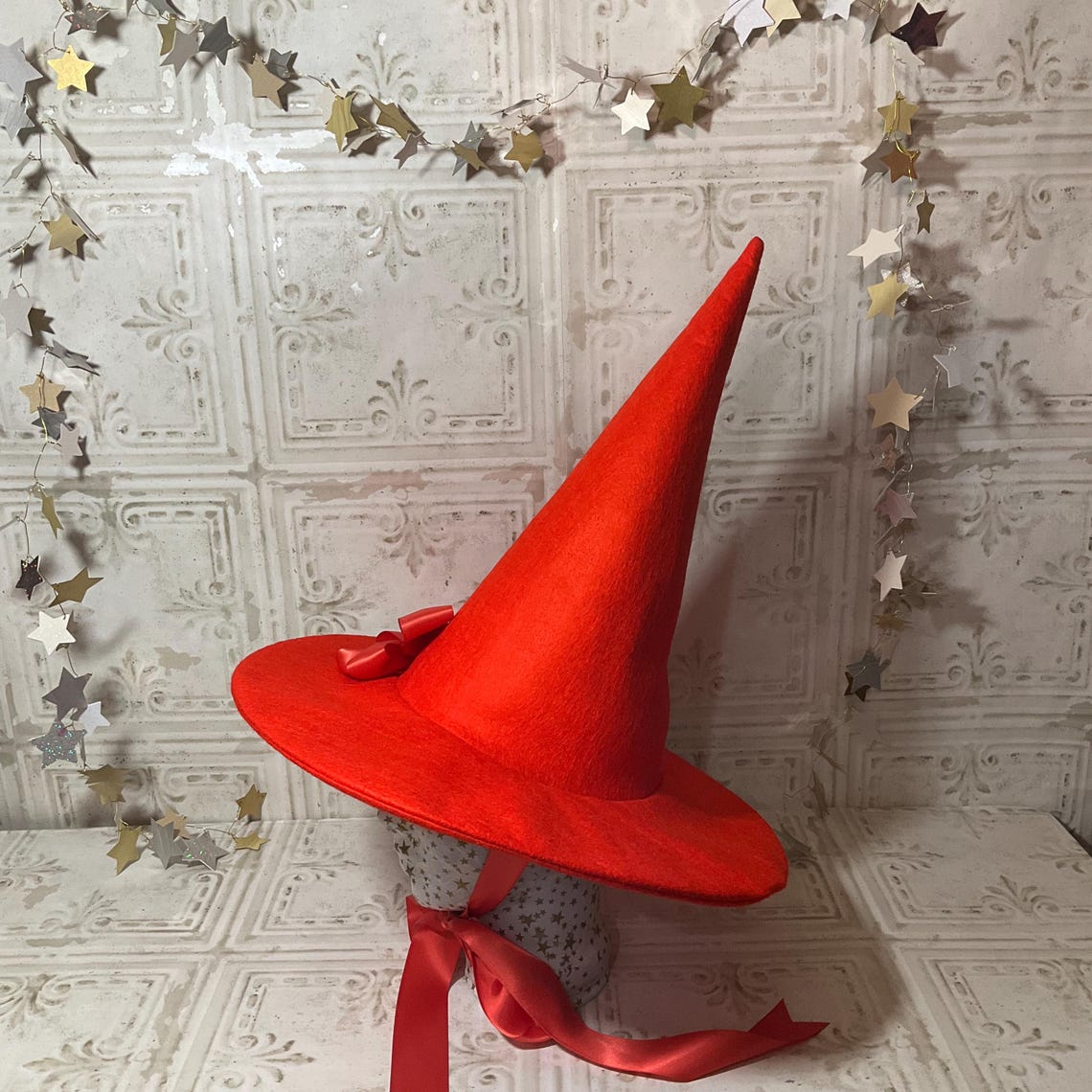 Dark Orange Practical Witch Hat- Orange Wool Felt Hat With Satin Ribbon ...