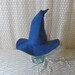Blue Starry Wizard/witch Hat Denim Blue Wool Felt Hat With - Etsy