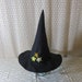 Black Starry Wizard/witch Hat- Black Wool Felt Hat With Wool Stars - Etsy