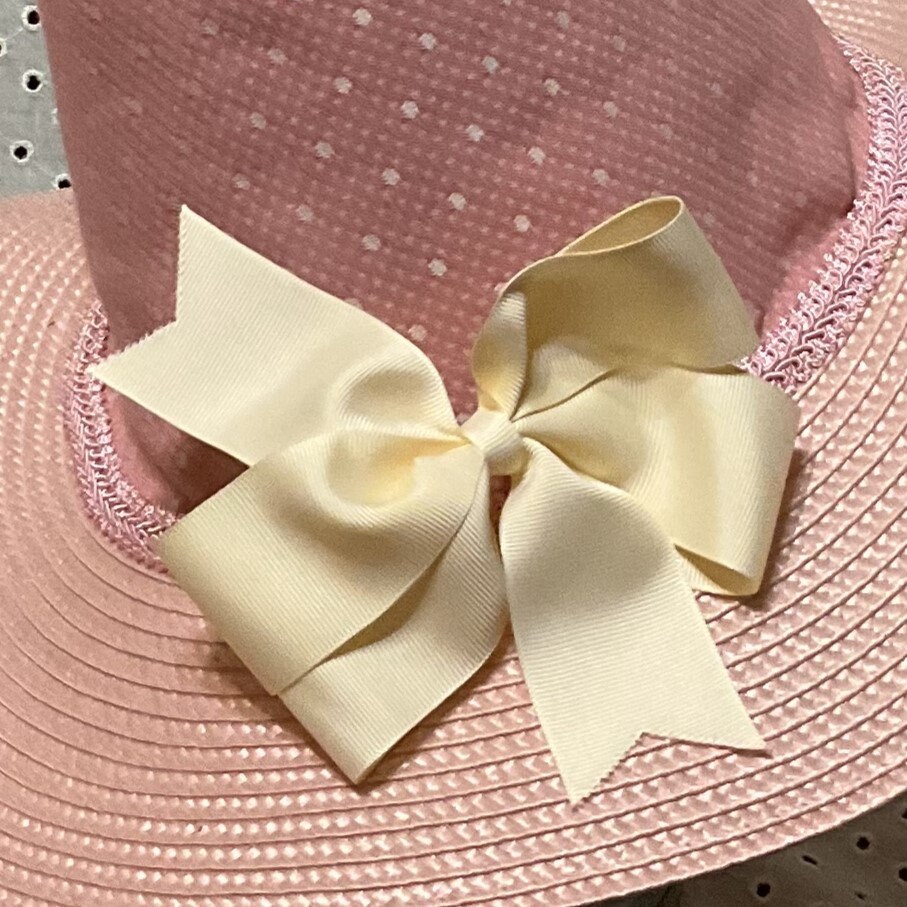 Pink Brocade and Straw Witch Hat- Light Pink With Dots and Tall Cone - Etsy