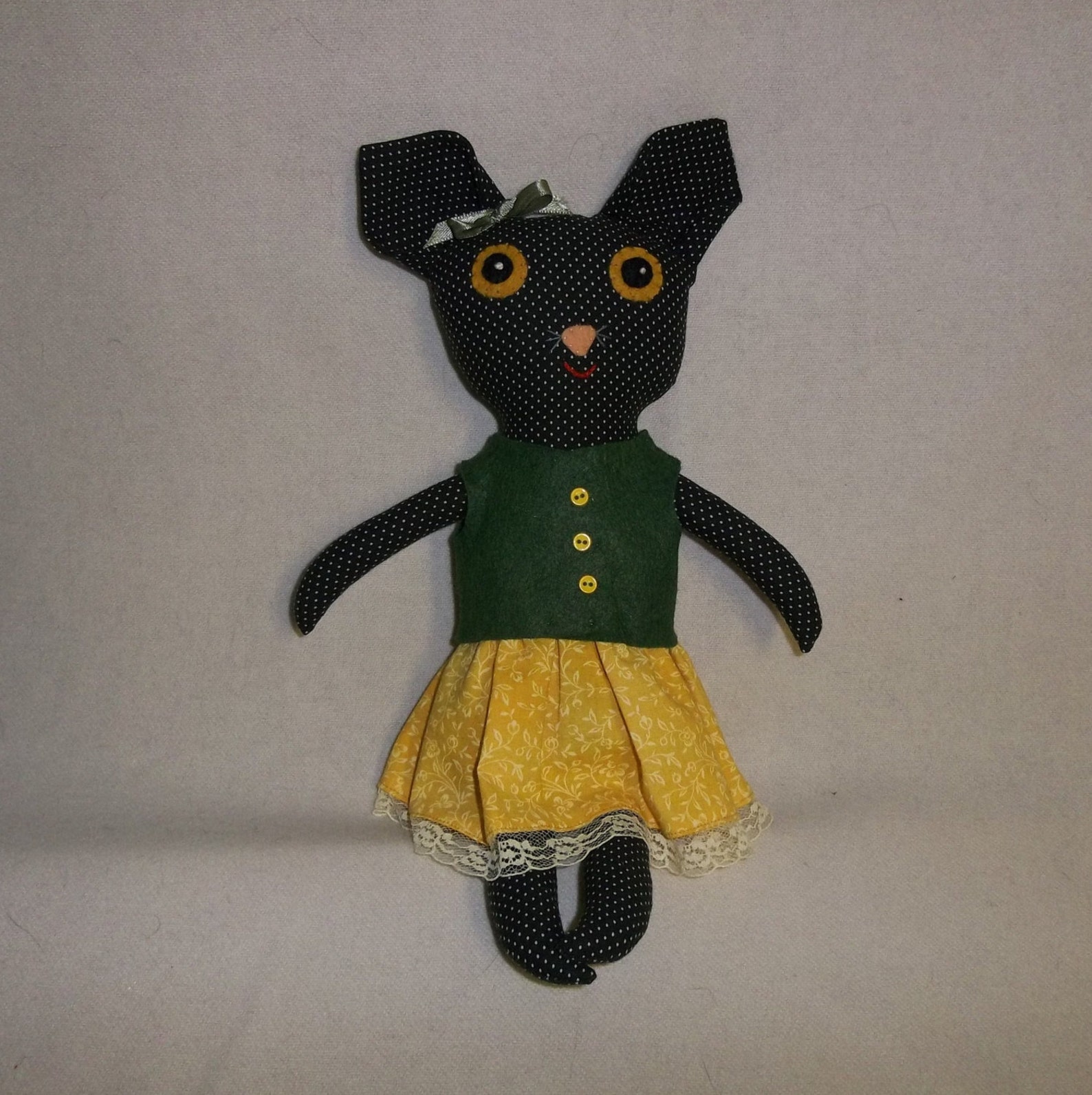 Millicent the Big Eyed Cat Doll - Etsy