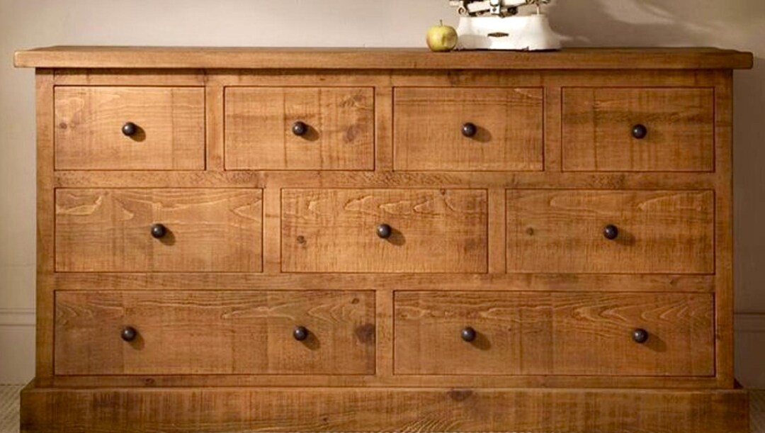 Indigo Furniture New Real Solid Wood Chest of 9 Drawers Rustic Plank ...