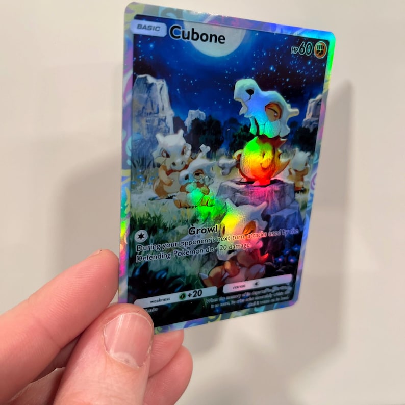 Cubone Holographic Pokémon TCG Pocket Self Made Card - Sharp Details ...