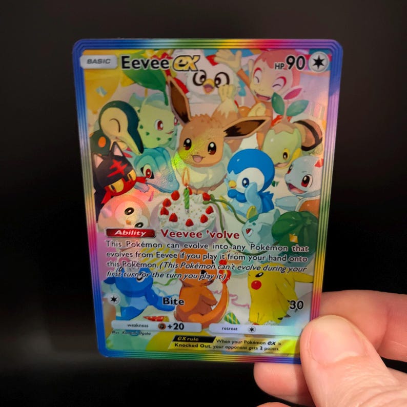 Eevee Ex Birthday Promo - Pokémon TCG Pocket Premium Holo Custom Card ...