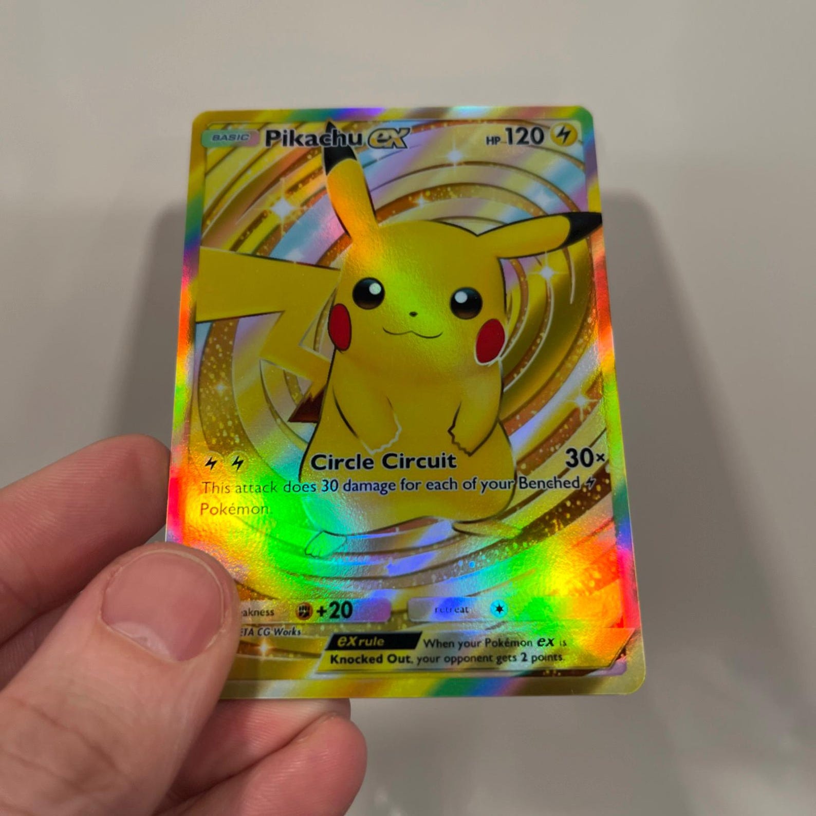 Pikachu Ex Crown Rare Gold Holographic Pokémon TCG Pocket Self Made ...