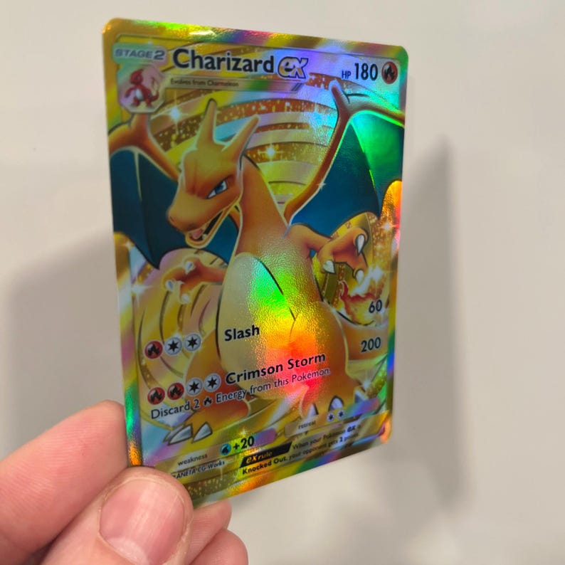 Charizard Ex Crown Rare Gold Holographic Pokémon TCG Pocket Self Made ...