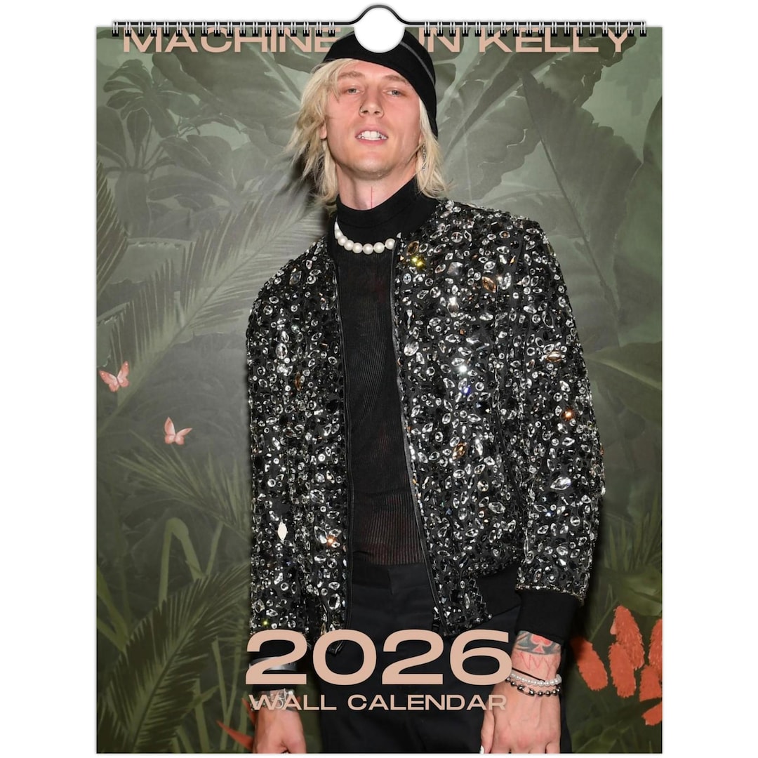 Calendário Machine Gun Kelly 2026 com feriados dos EUA - Etsy Portugal