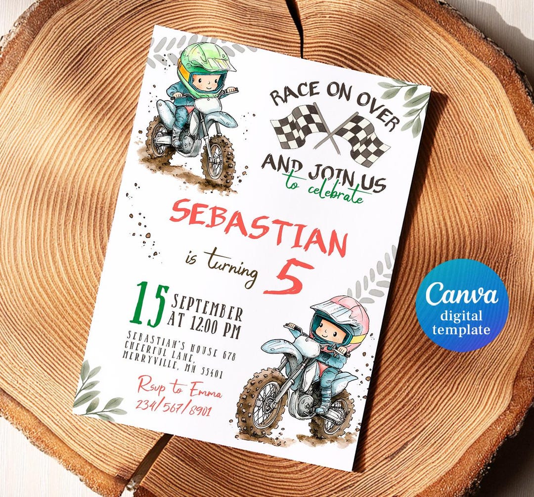 Motocross Birthday Invitation, Bike Birthday Invitation, Extreme ...