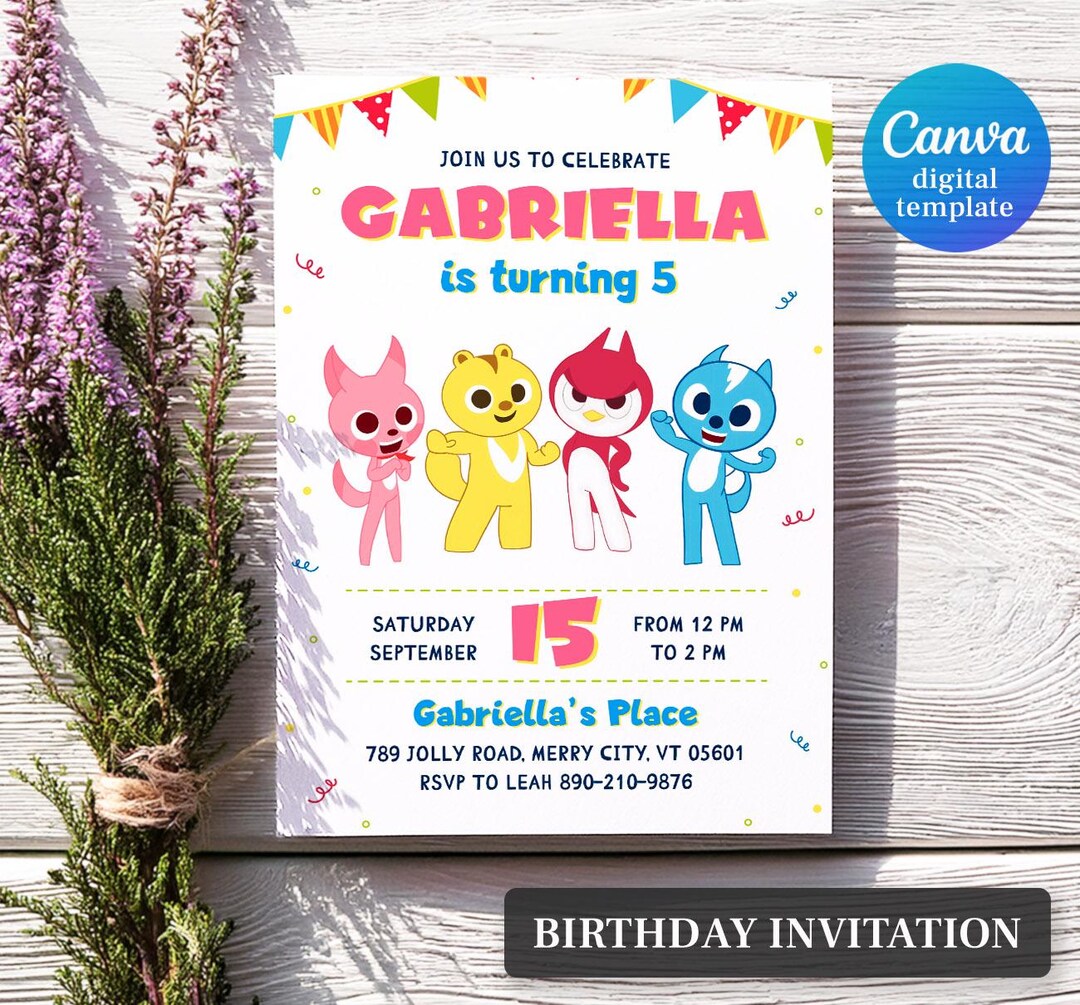 Editable Invitation, Printable Girl Birthday Invite, Mini Force Super ...