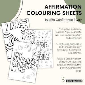 Affirmation Coloring Pages for Kids: Positive Quotes, Half Term ...