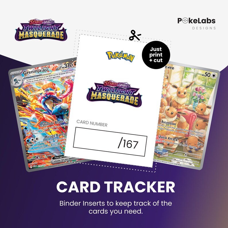 Pokemon Twilight Masquerade - Card Tracker | Binder Inserts - Etsy