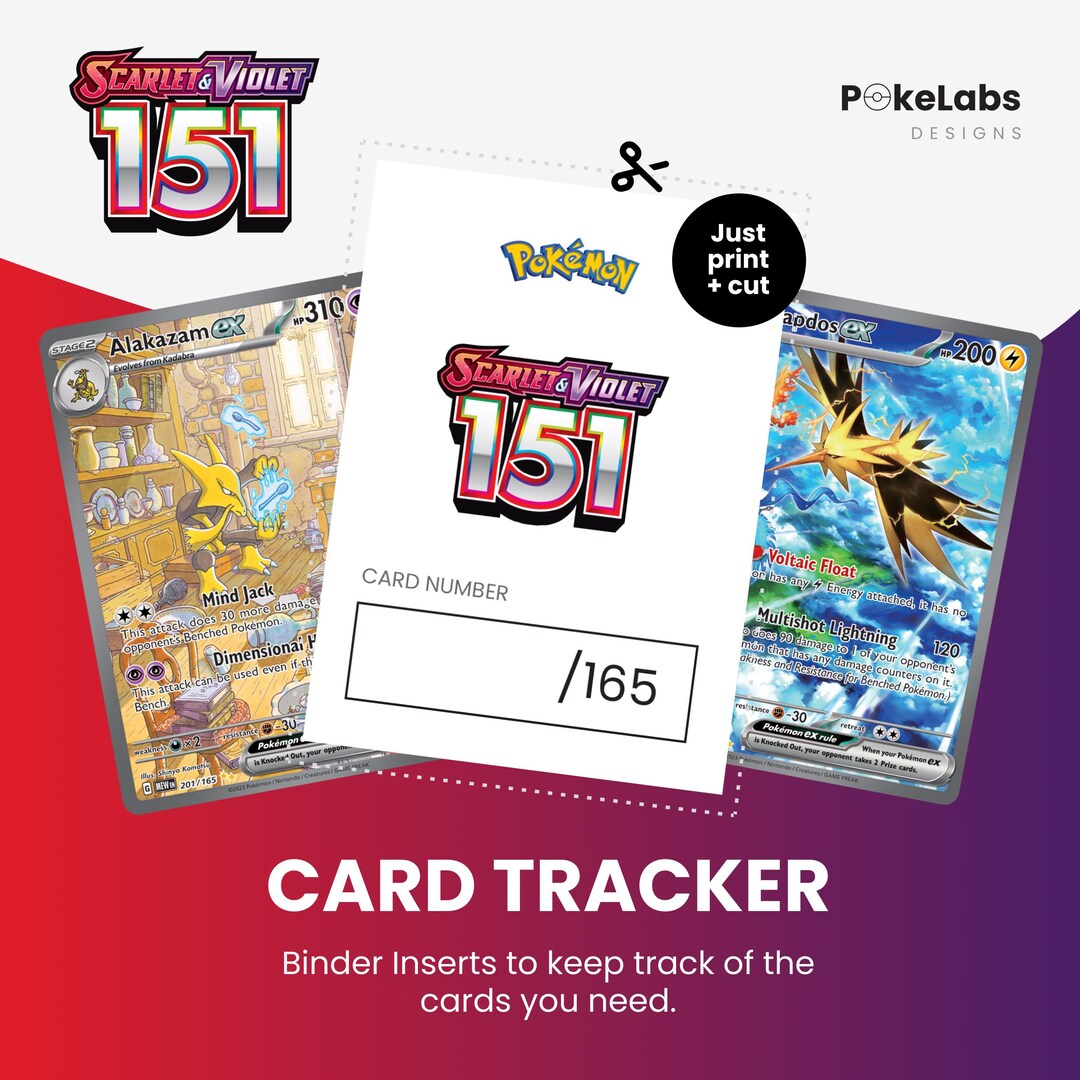 Pokemon 151 - Card Tracker | Binder Inserts - Etsy