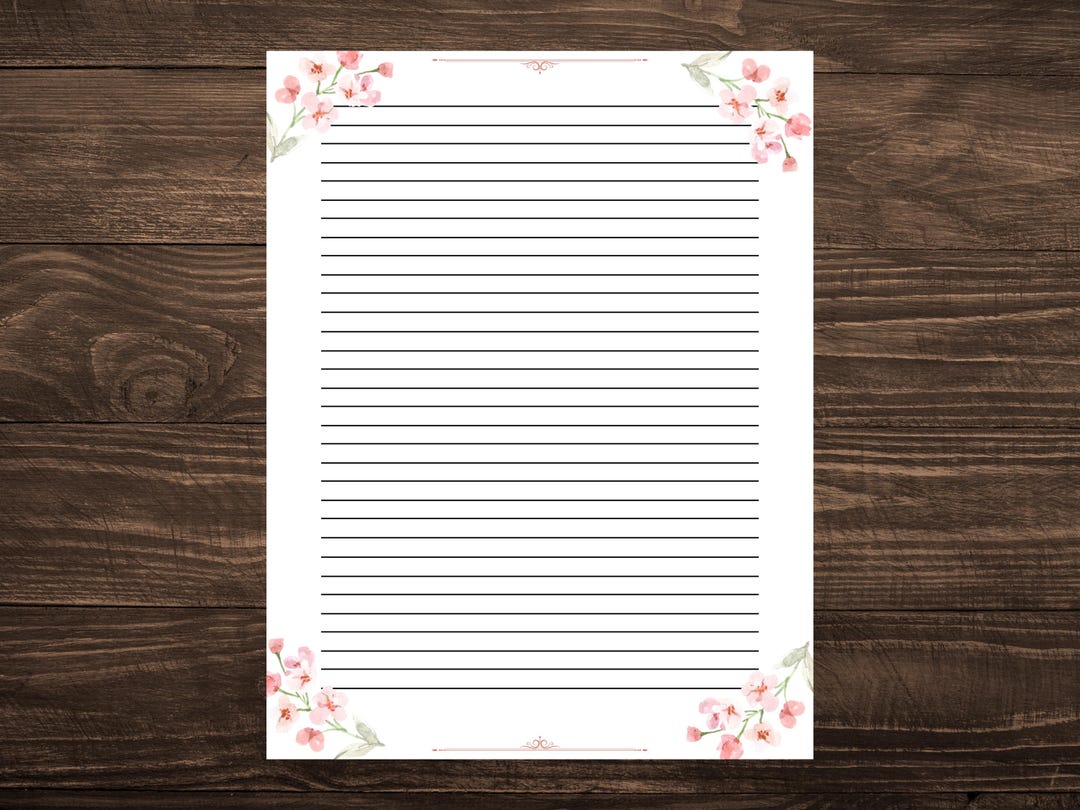 Letter Writing Stationery, Printable Note Paper, Lined and Unlined ...