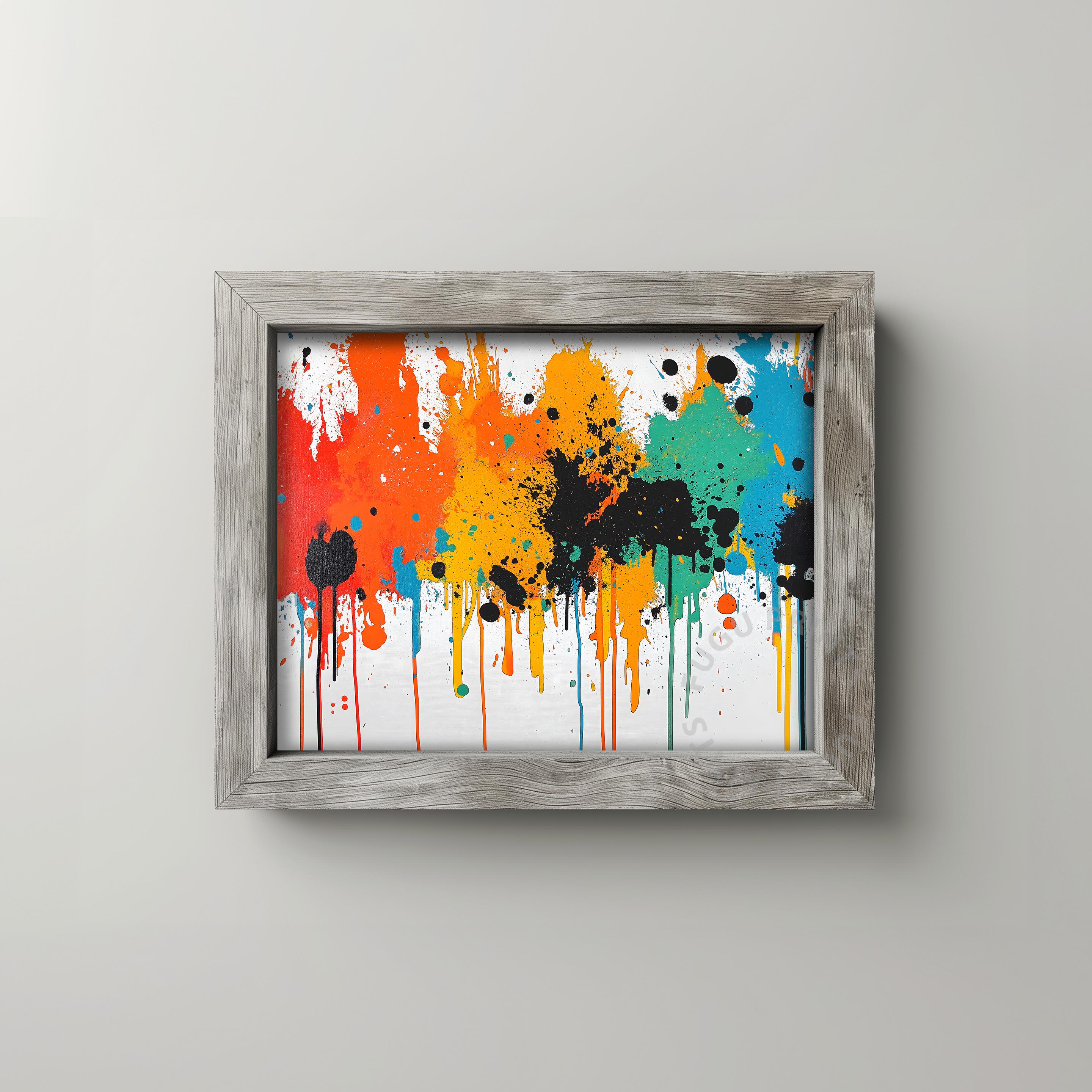 Abstract Expressionism Digital Print | Colorful Splatter Art Printable ...