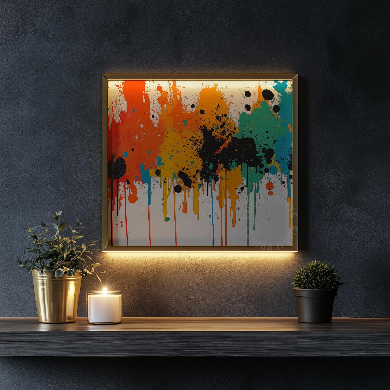 Abstract Expressionism Digital Print | Colorful Splatter Art Printable ...