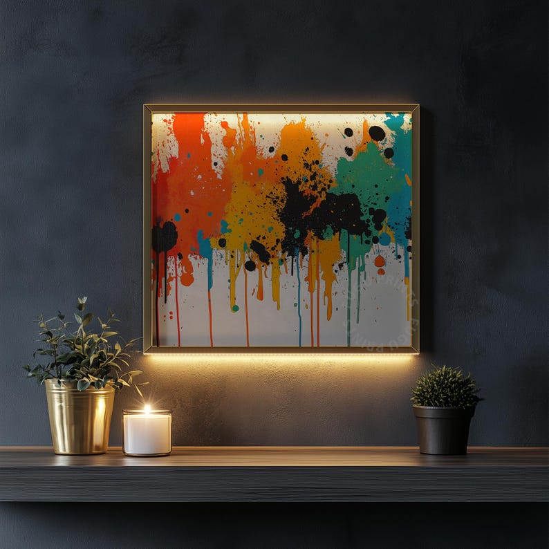 Abstract Expressionism Digital Print | Colorful Splatter Art Printable ...