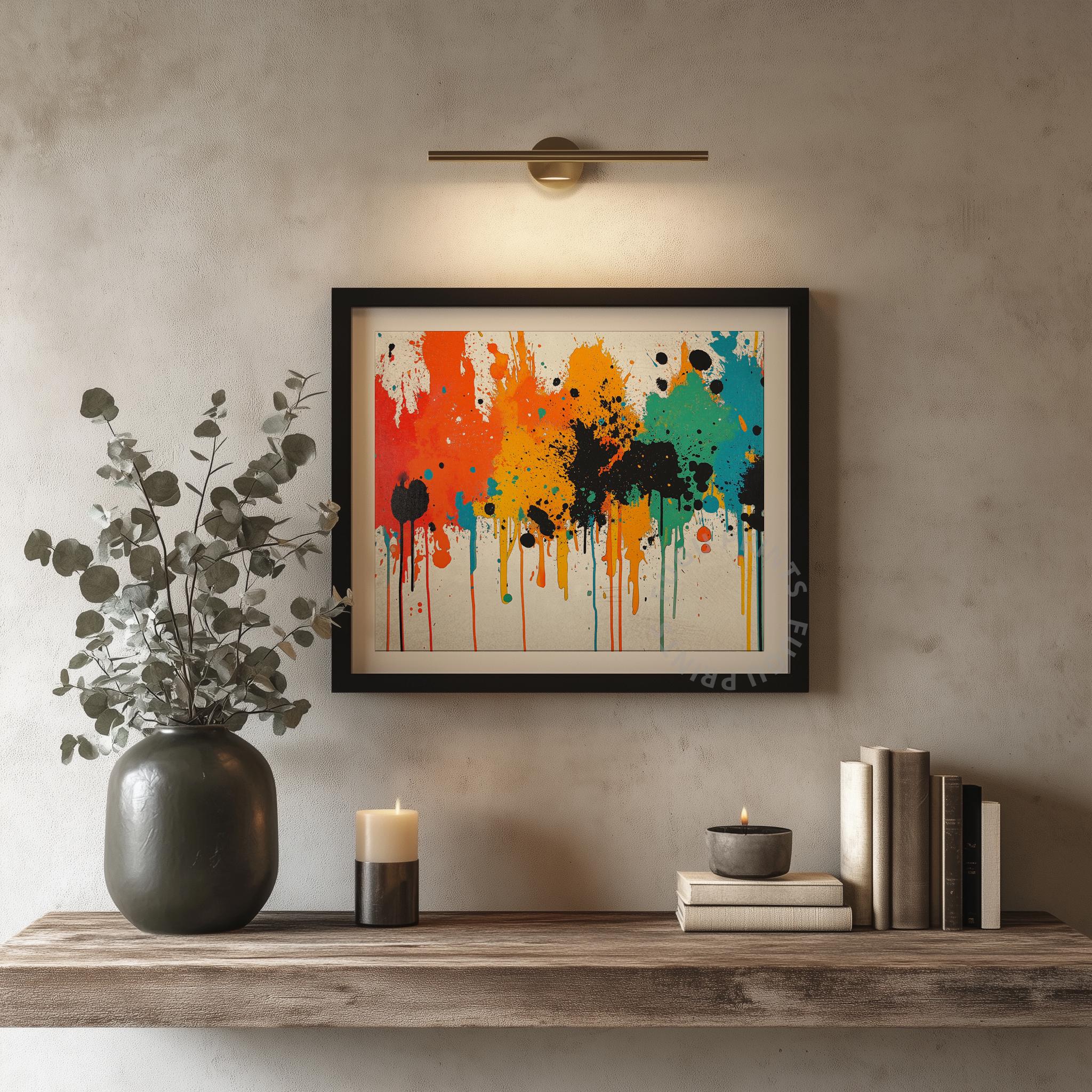Abstract Expressionism Digital Print | Colorful Splatter Art Printable ...