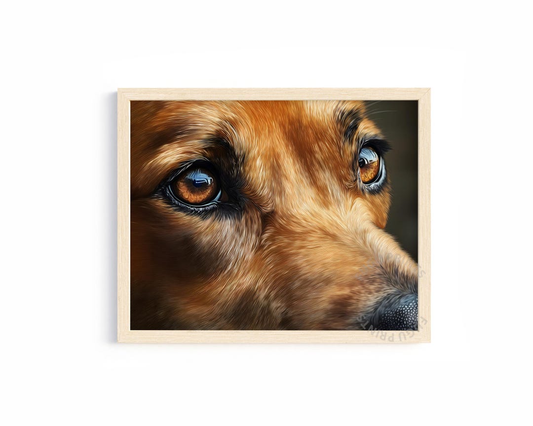 Hyperrealistic Dog Eyes - Digital Download Printable Wall Art - Amber ...