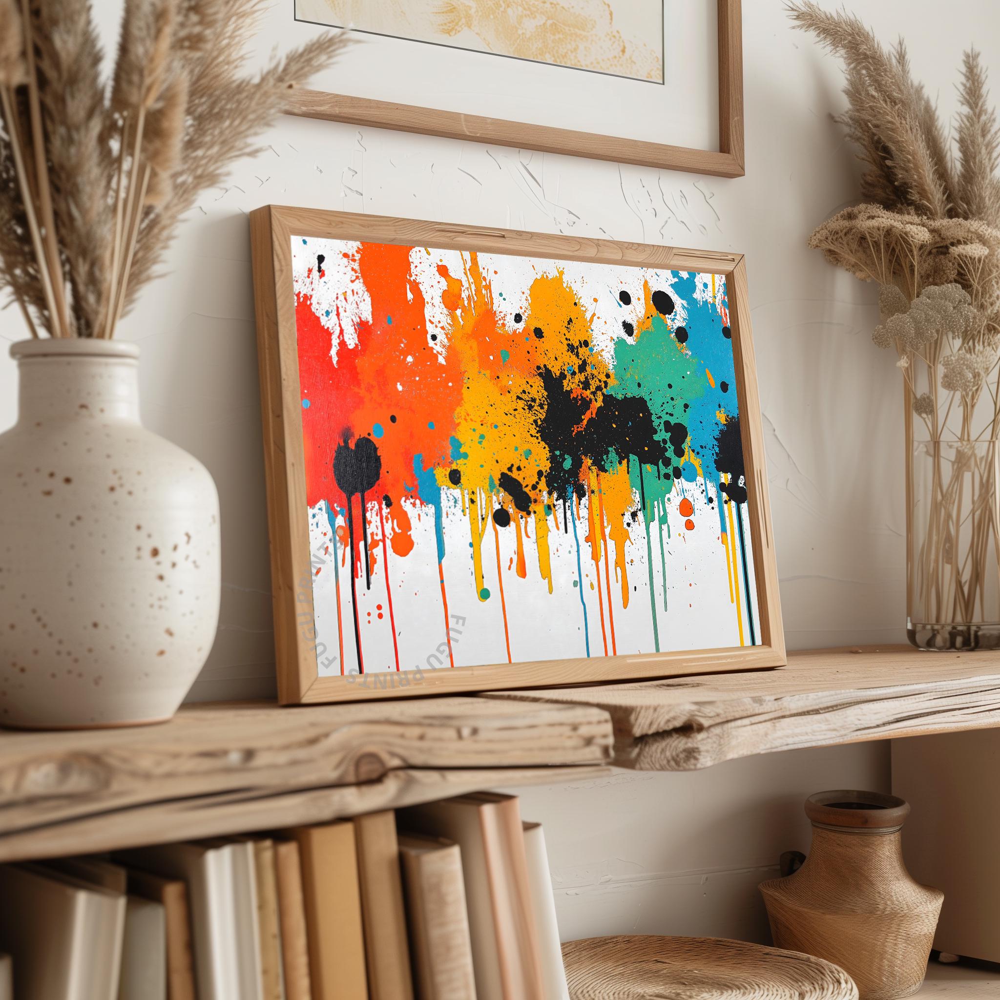 Abstract Expressionism Digital Print | Colorful Splatter Art Printable ...