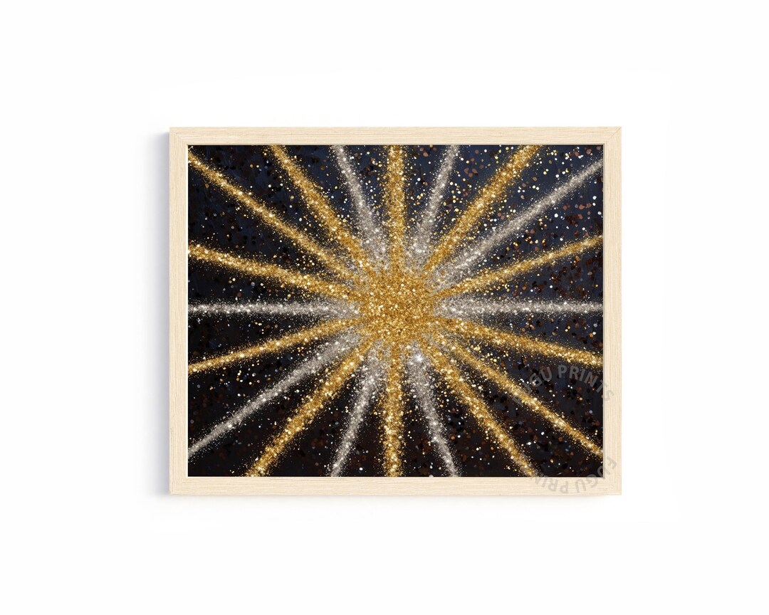 Gold Glitter Burst - Digital Download Printable Wall Art - Glam ...