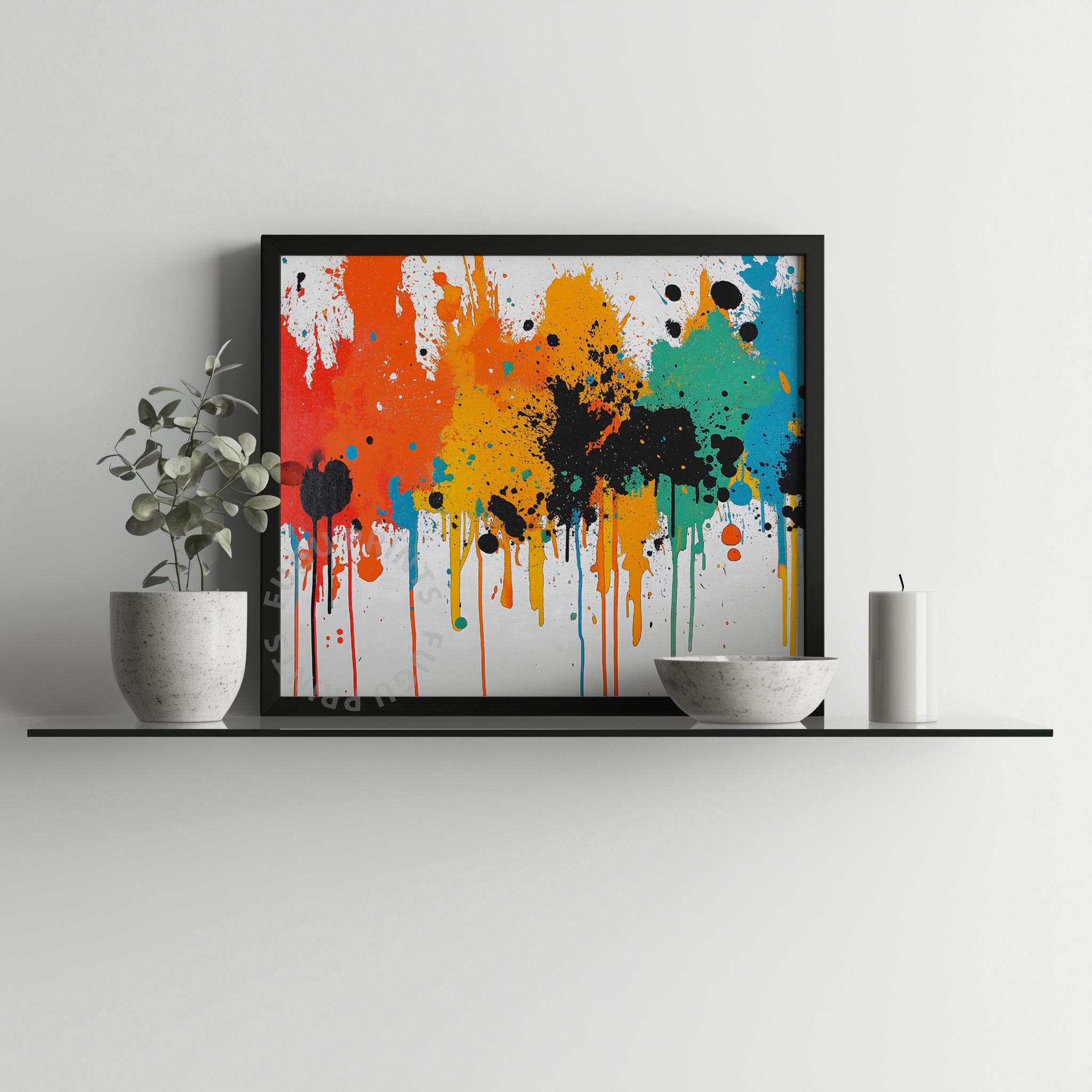 Abstract Expressionism Digital Print | Colorful Splatter Art Printable ...