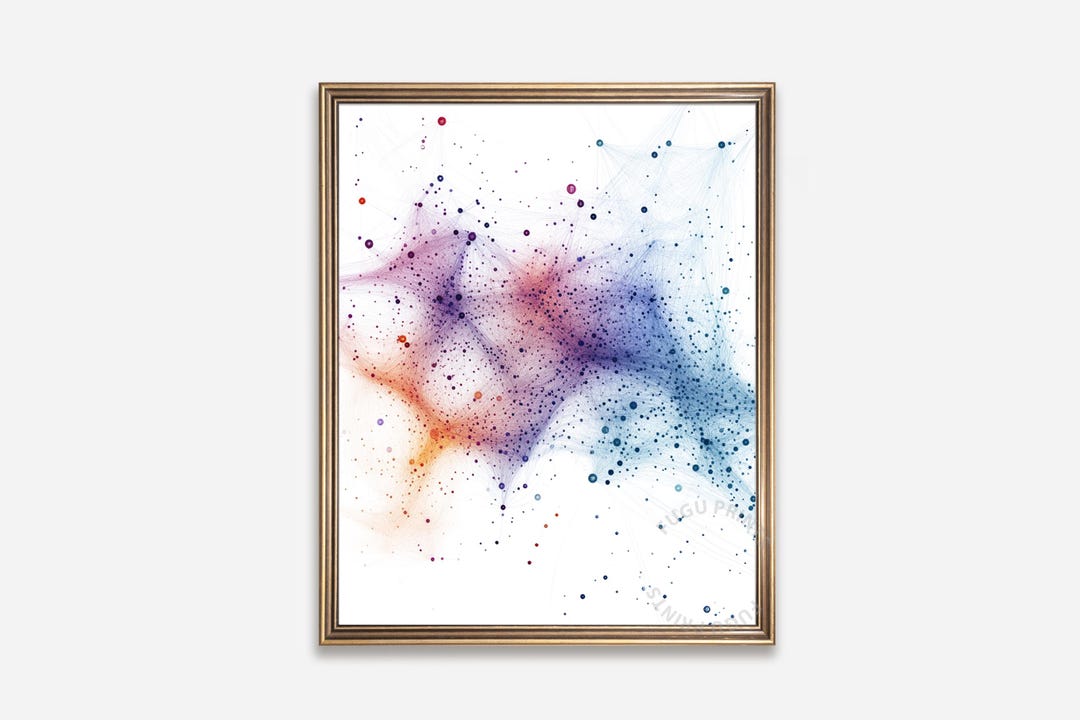 Network Digital Download, Abstract Data Art, Printable Tech Wall Art ...