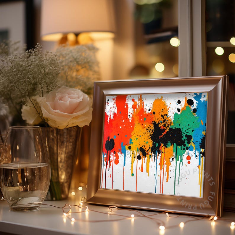 Abstract Expressionism Digital Print | Colorful Splatter Art Printable ...