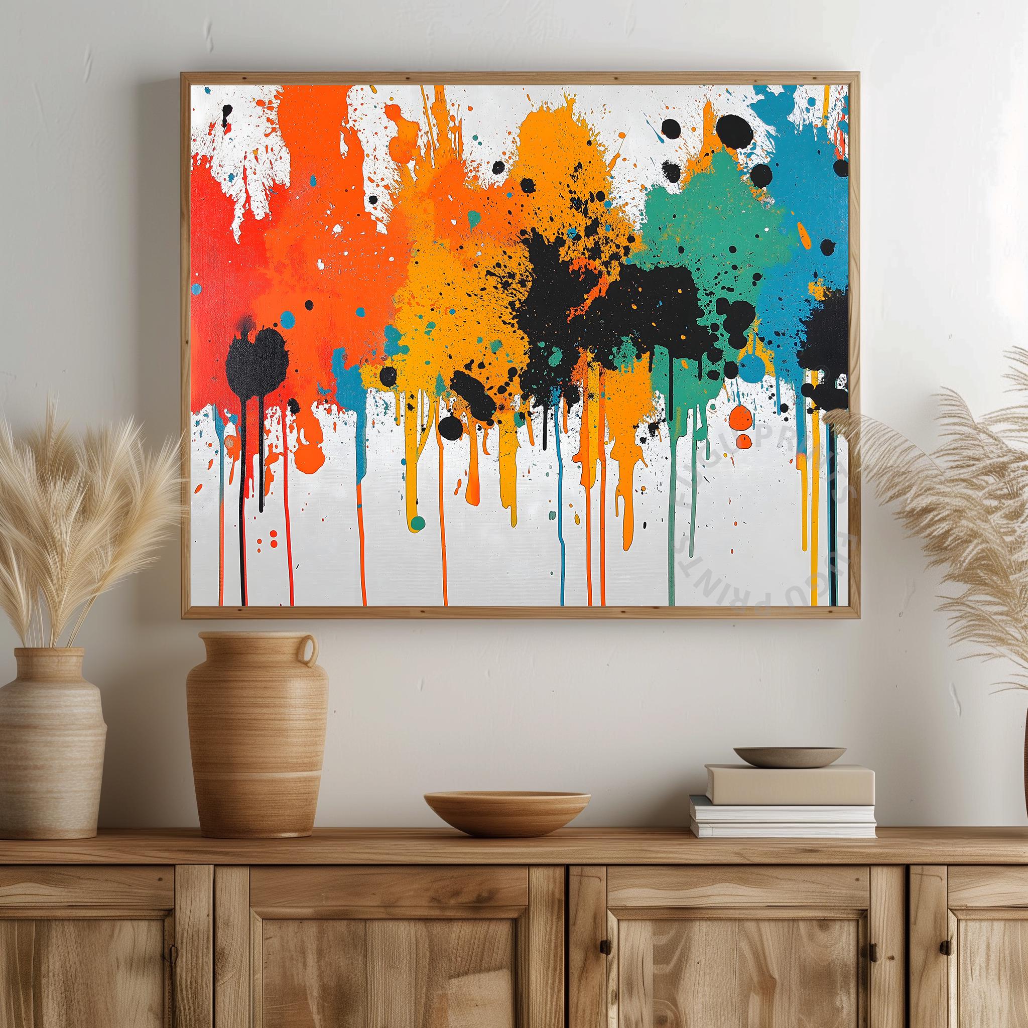 Abstract Expressionism Digital Print | Colorful Splatter Art Printable ...